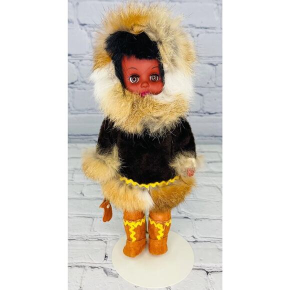Carlson | Toys | Vintage Artist Eskimo Girl Inuit Doll Native Alaskan ...